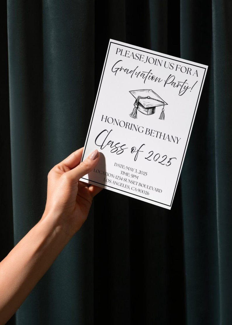 Graduation Party Invitation Digital Template - Etsy