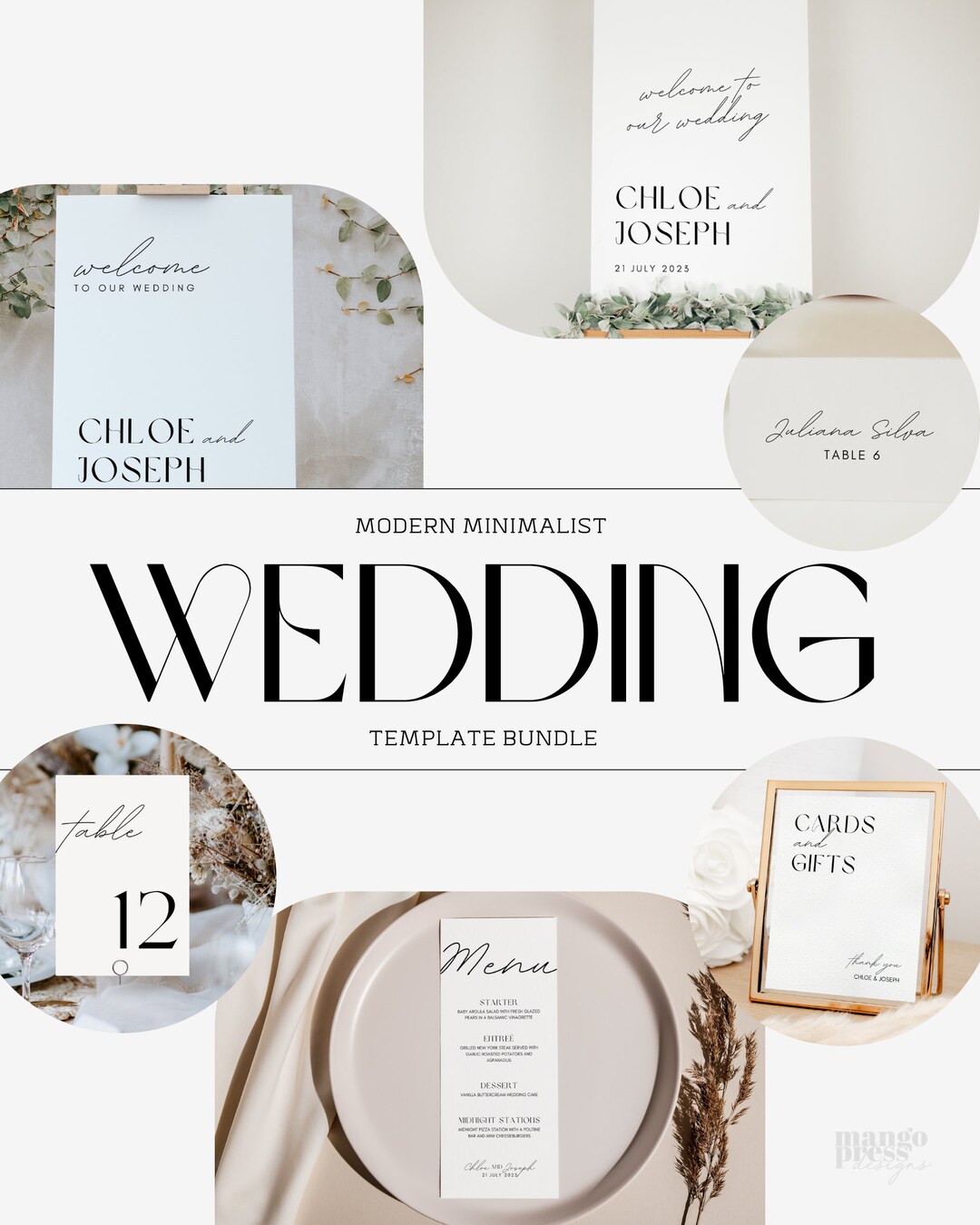 Minimalist B&W Wedding Bundle Modern Wedding Bundle Wedding - Etsy