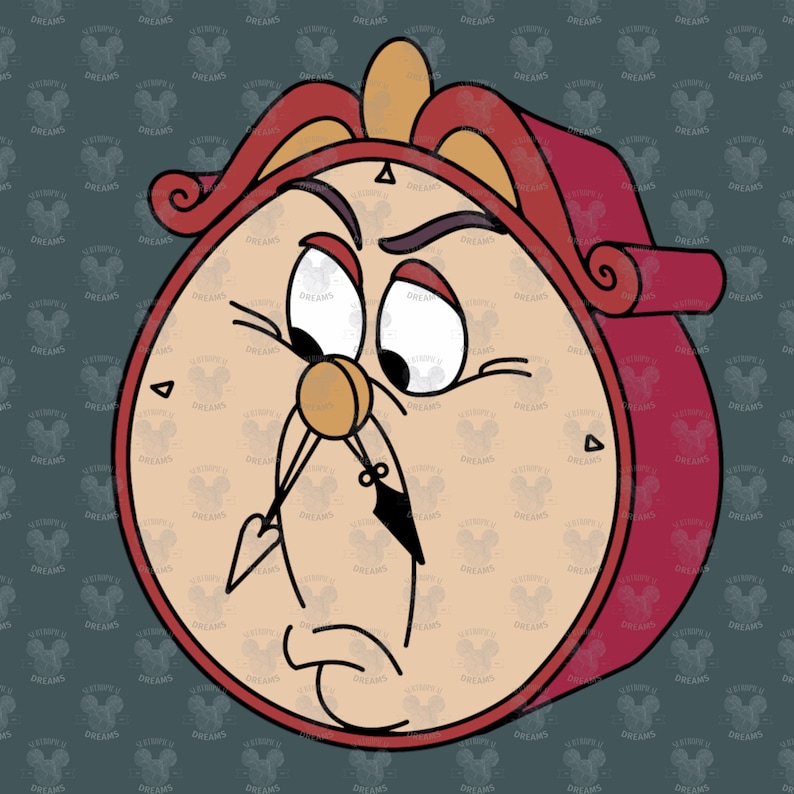 Beauty and the Beast Cogsworth Head SVG - COLOR - Etsy