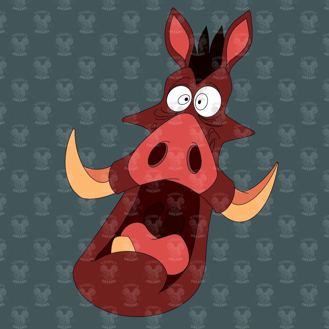 The Lion King Pumbaa Face SVG COLOR - Etsy