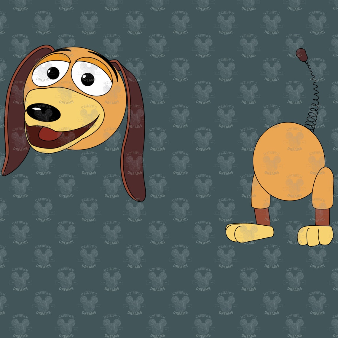 Toy Story Slinky Dog Face and Rump SVG - Etsy