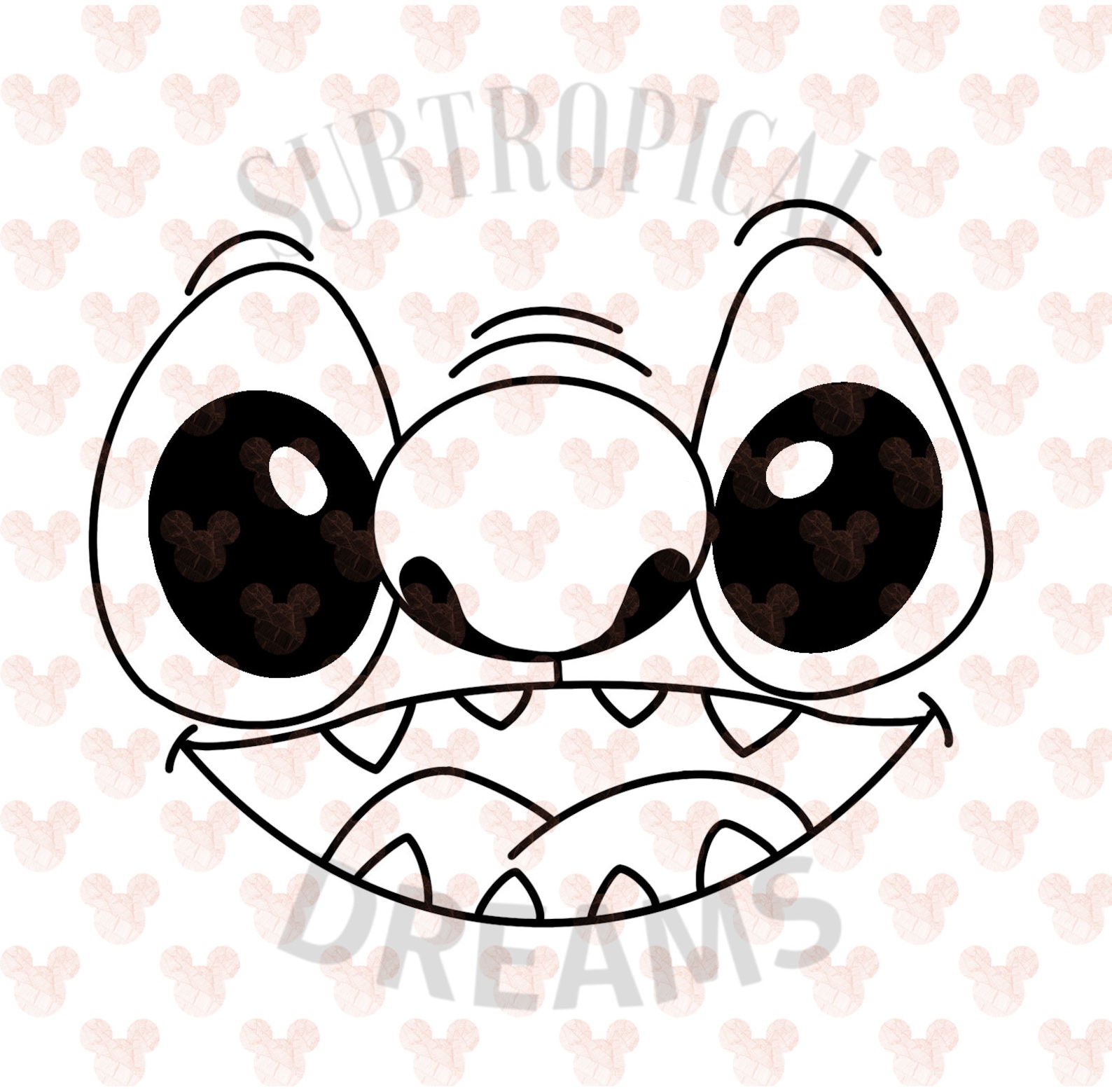 Stitch Face Outline SVG - Etsy
