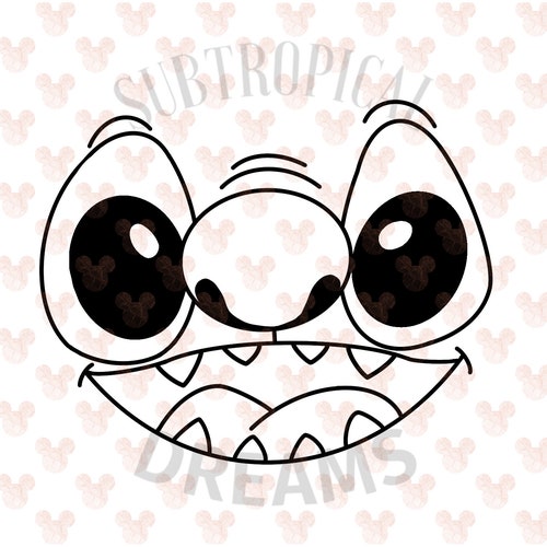 Stitch Face Outline SVG - Etsy