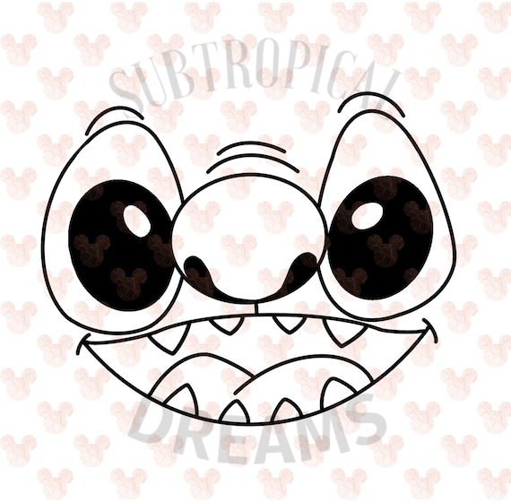 Stitch Face Outline SVG | Etsy