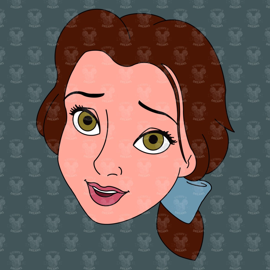 Beauty and the Beast Belle Head SVG COLOR - Etsy