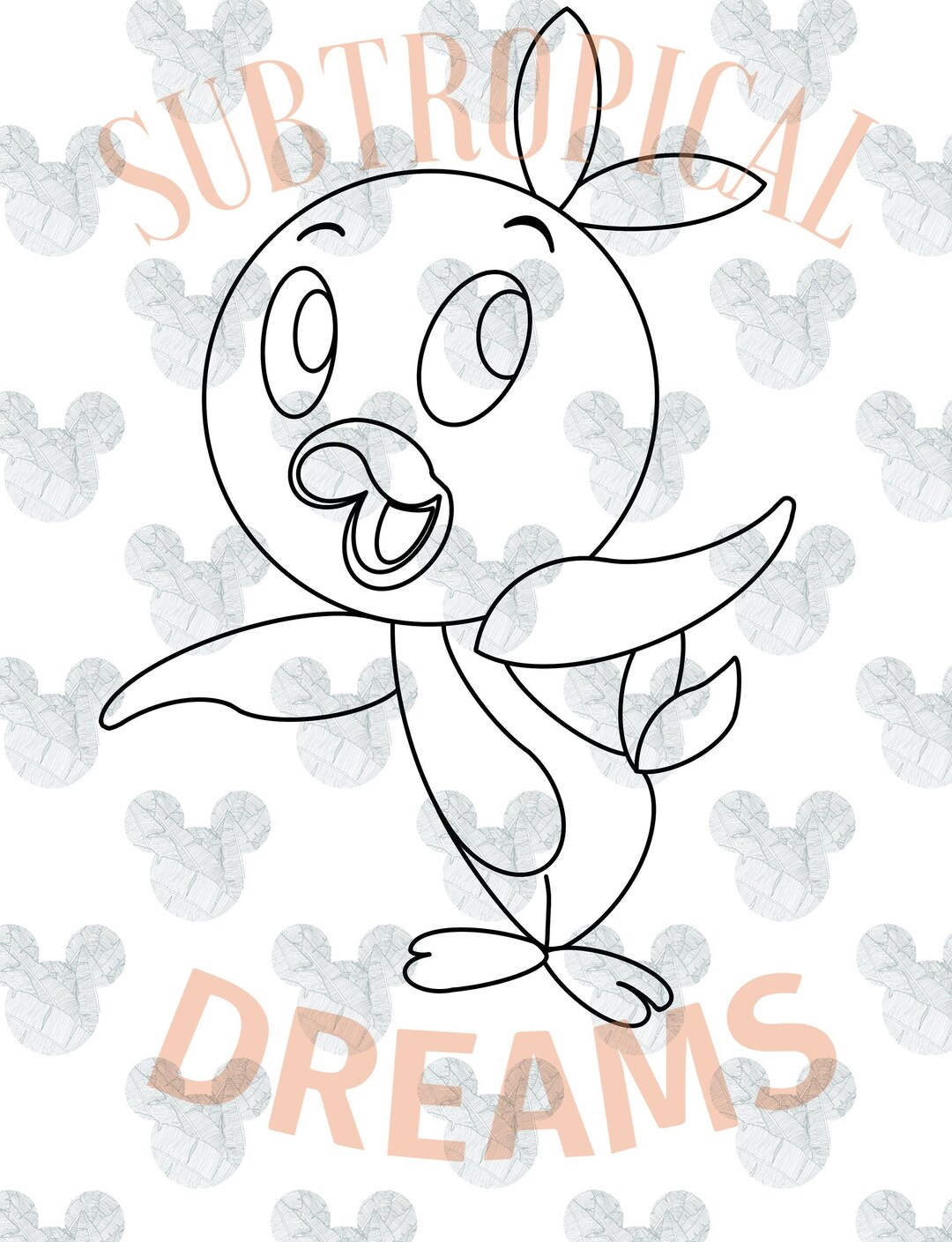 Orange Bird Outline SVG - Etsy