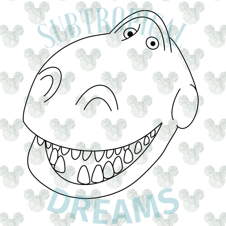 Toy Story Rex Face Outline SVG - Etsy Norway
