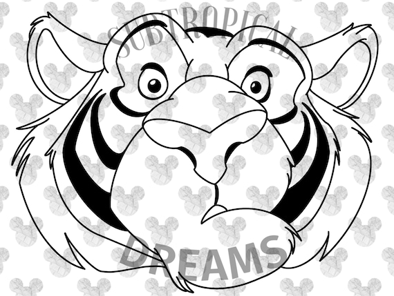 Aladdin Jasmine Rajah Head SVG OUTLINE | Etsy