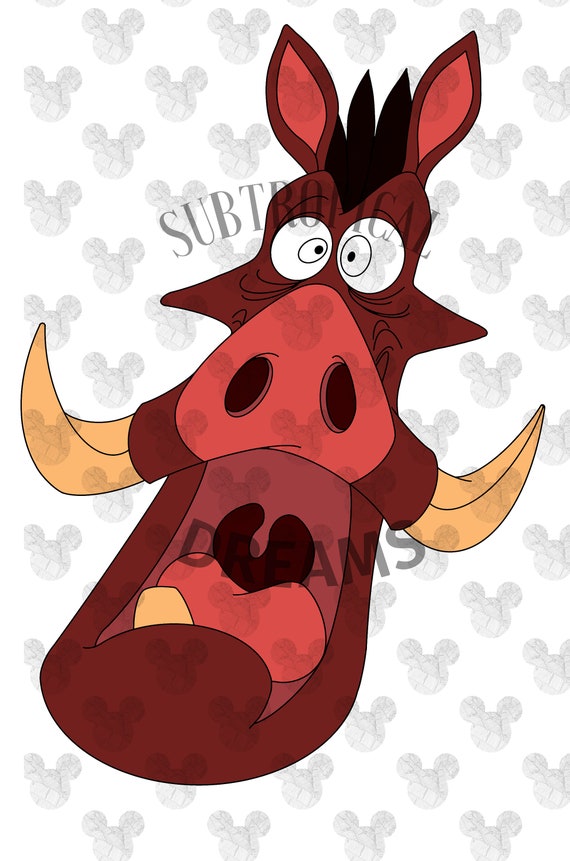 The Lion King Pumbaa Face SVG COLOR | Etsy