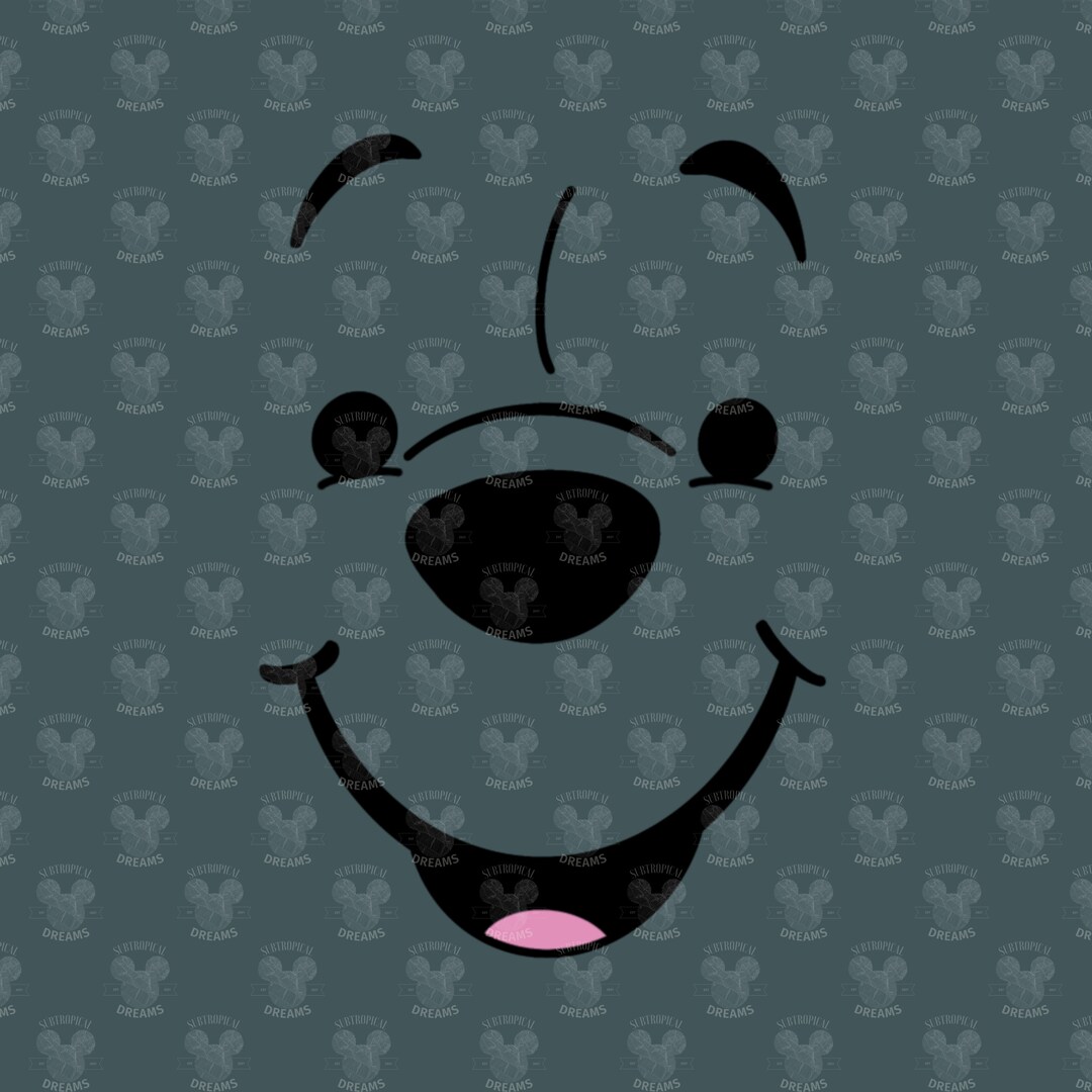 Winnie the Pooh Face SVG - COMMERCIAL USE - Etsy