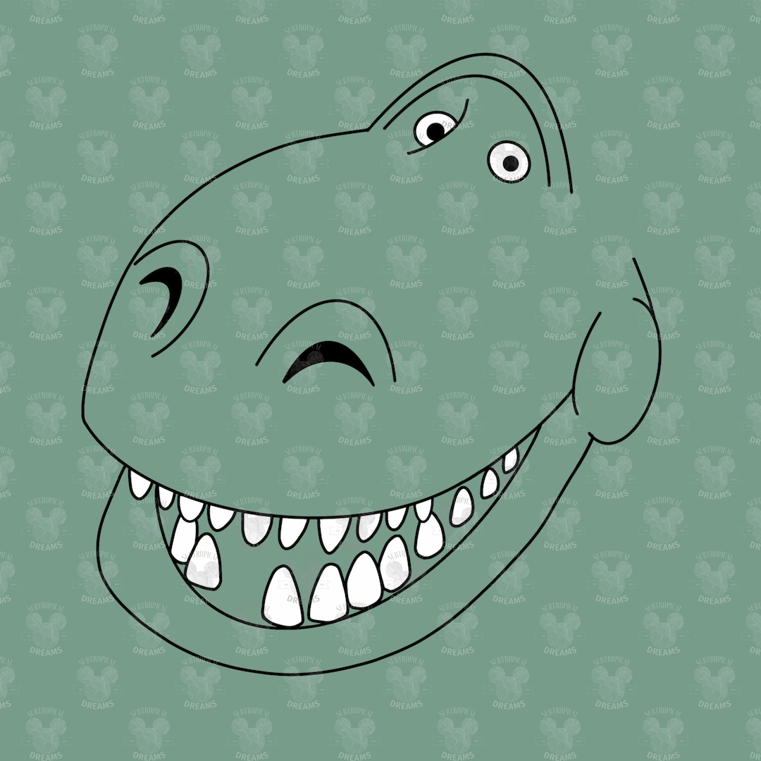 Toy Story Rex Face Outline SVG - Etsy