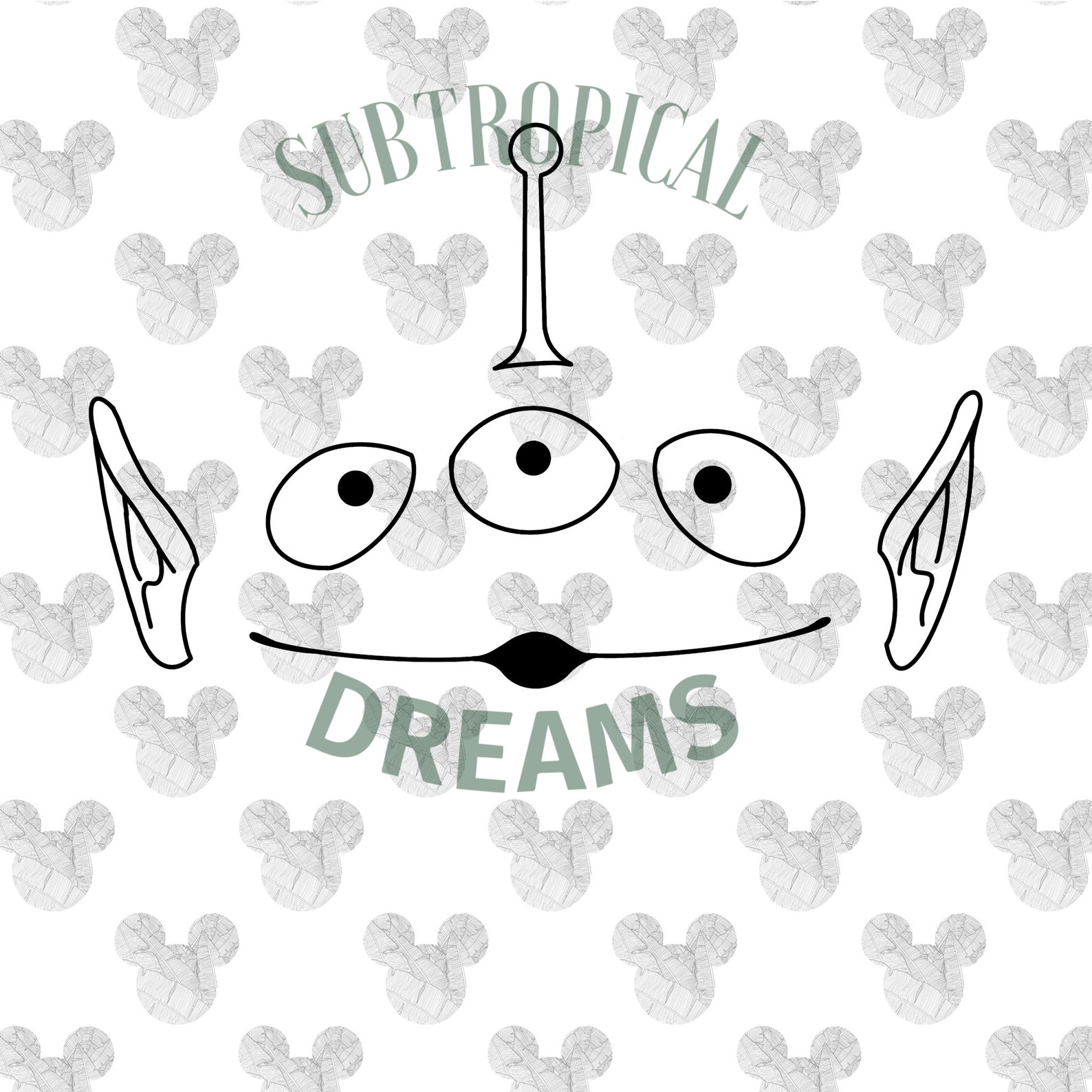 Toy Story Alien Face Outline SVG - Etsy