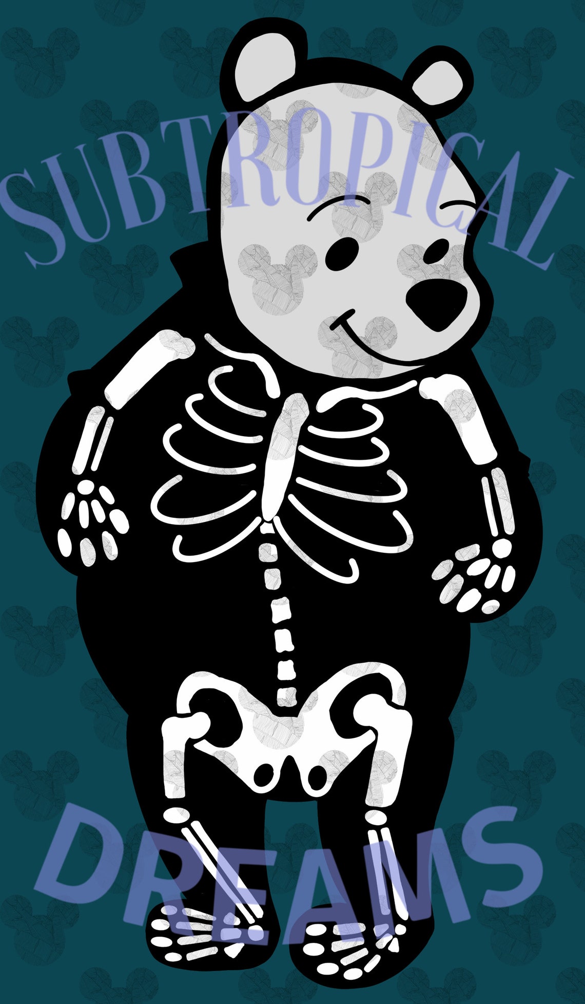 Winnie the Pooh Skeleton Halloween SVG - Etsy
