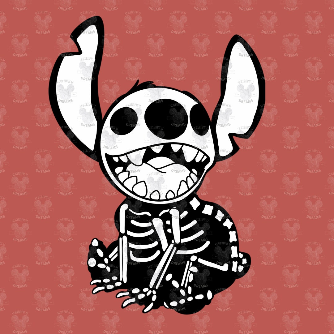 Stitch Skeleton Halloween SVG - Etsy