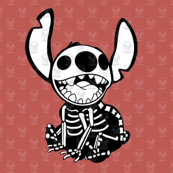 Stitch Skeleton Halloween Svg - Etsy Canada