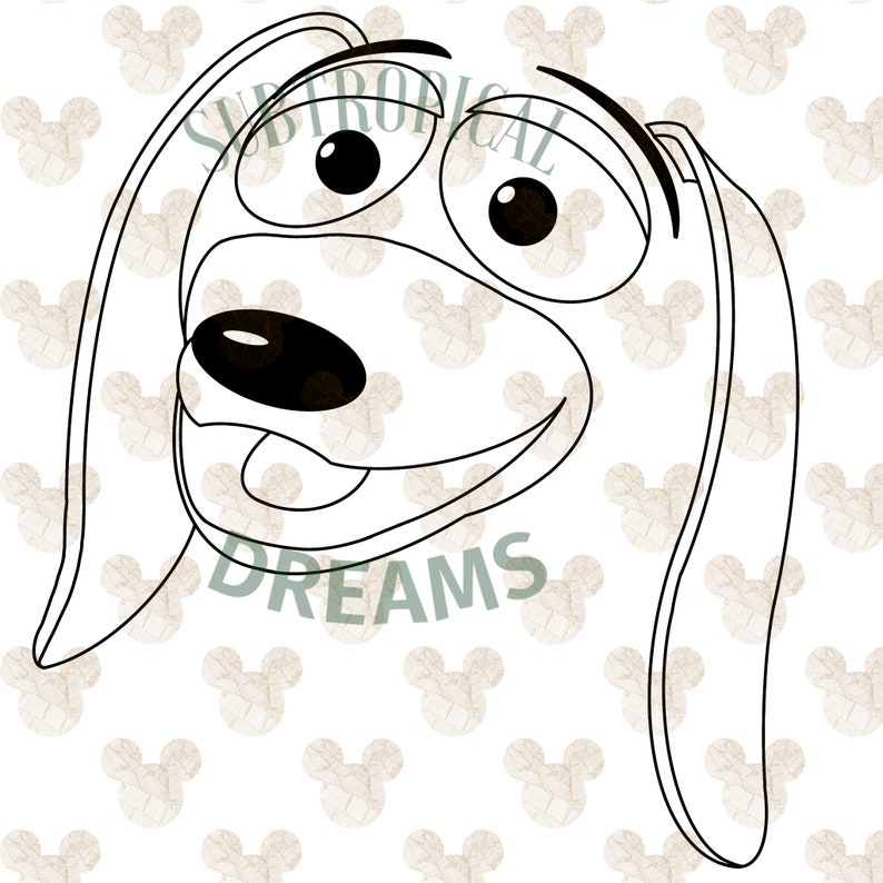 Toy Story Slinky Dog Face Outline SVG - Etsy