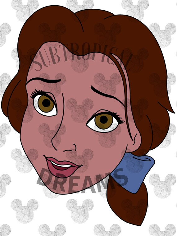 Beauty and the Beast Belle Head SVG COLOR - Etsy
