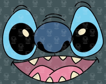 Stitch Face Svg Stitch Face Design Dxf Png Eps - Etsy