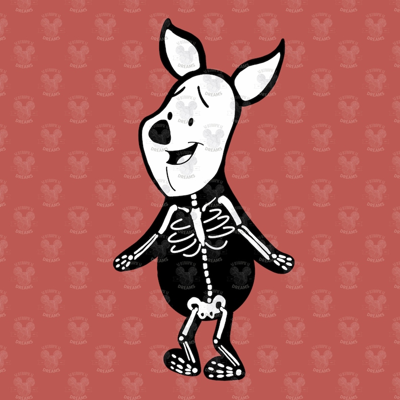 Winnie the Pooh Piglet Skeleton Halloween SVG - Etsy