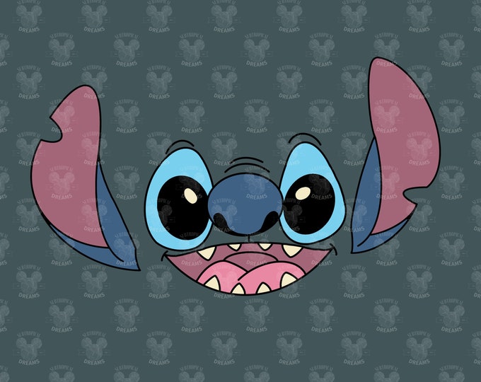 Stitch_face_smiling_lilo_and_stitch Svg Dxf Eps Pdf Png, Cricut ...