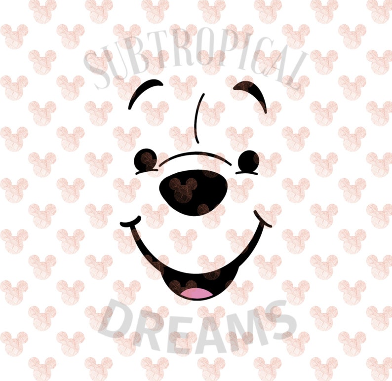Winnie the Pooh Face SVG | Etsy