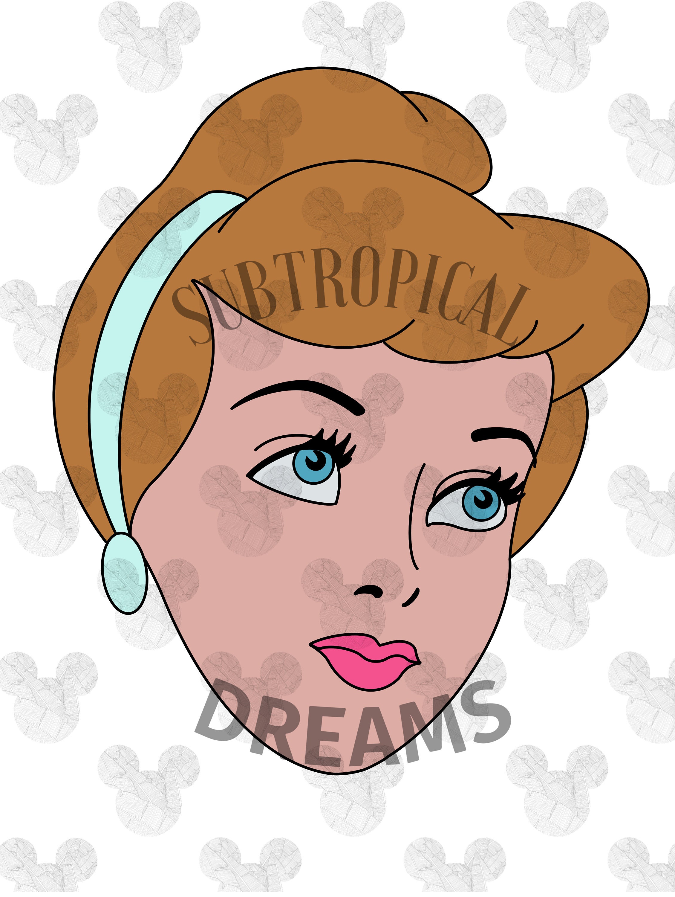 Cinderella Head SVG COLOR - Etsy