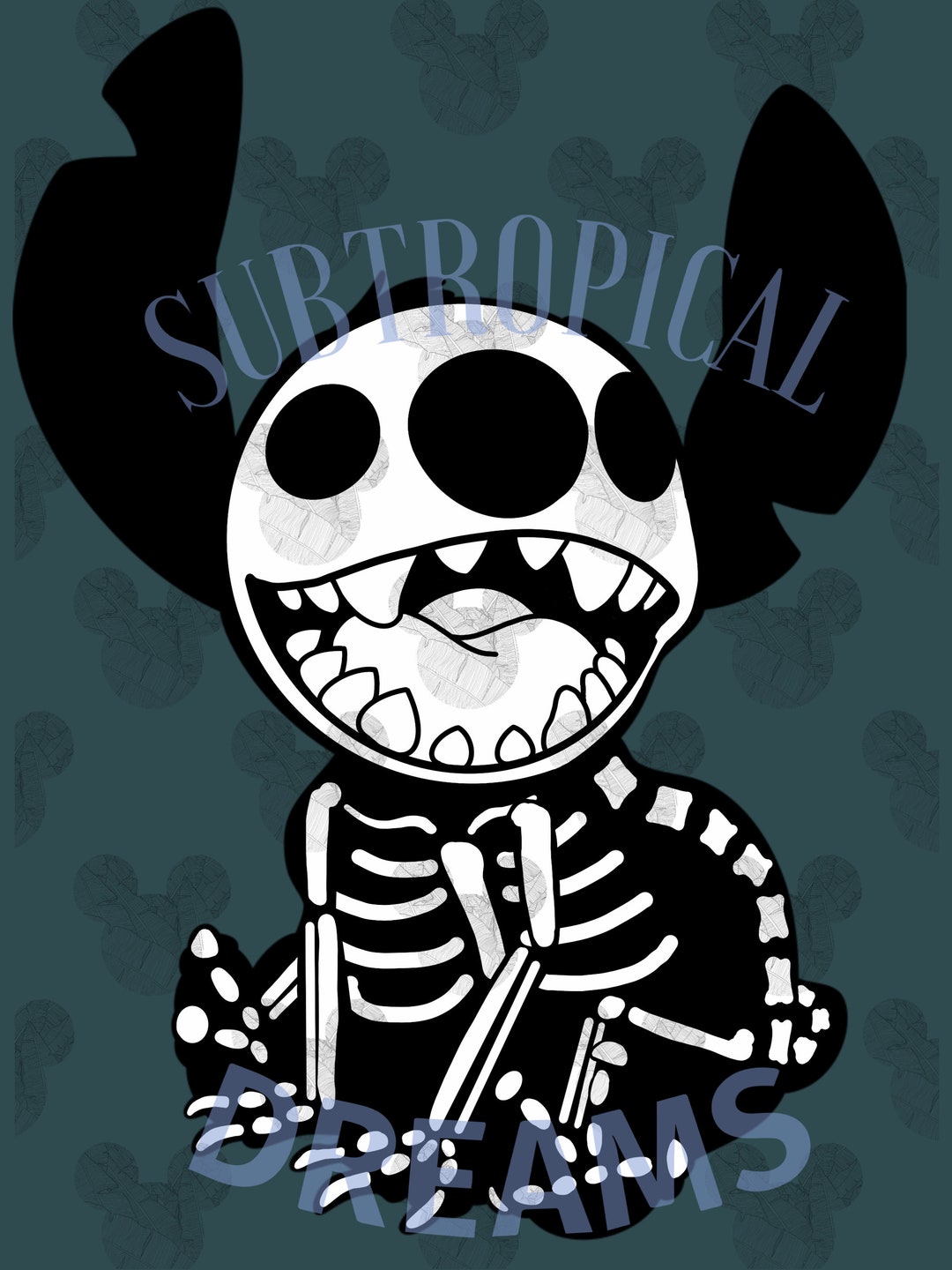 Stitch Skeleton Halloween SVG - Etsy