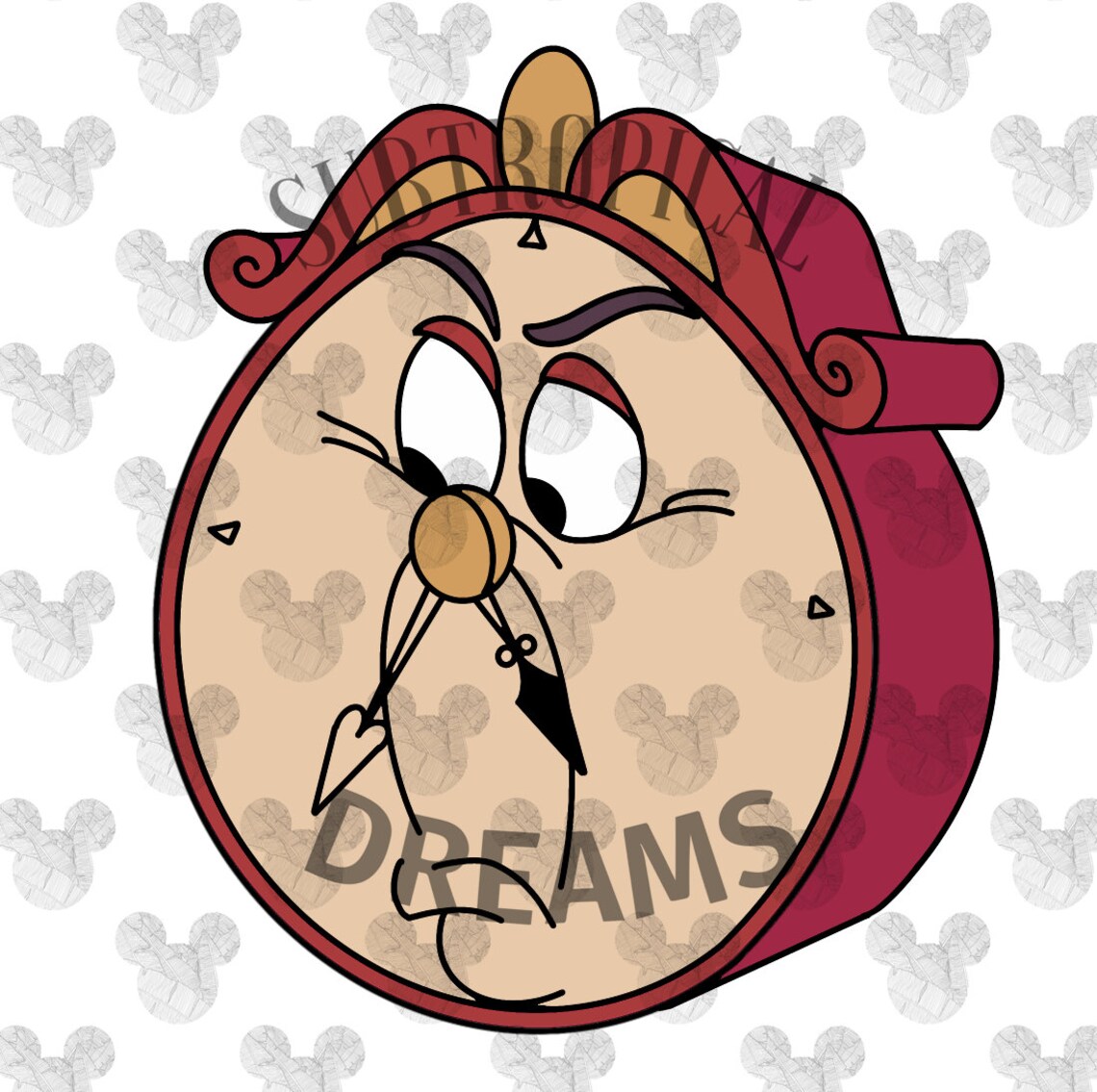 Beauty and the Beast Cogsworth Head SVG COLOR | Etsy