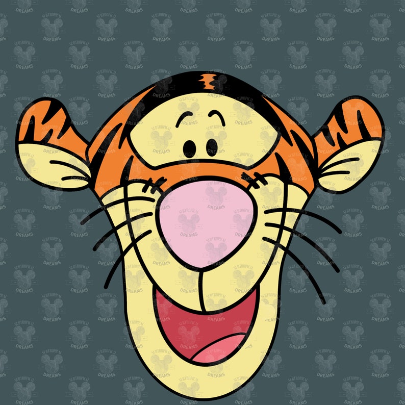 Winnie the Pooh Tigger Head SVG - COLOR - Etsy