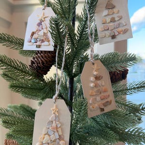 Handmade Seashell Christmas Tree Ornaments – Set of 4 • Coastal Holiday ...