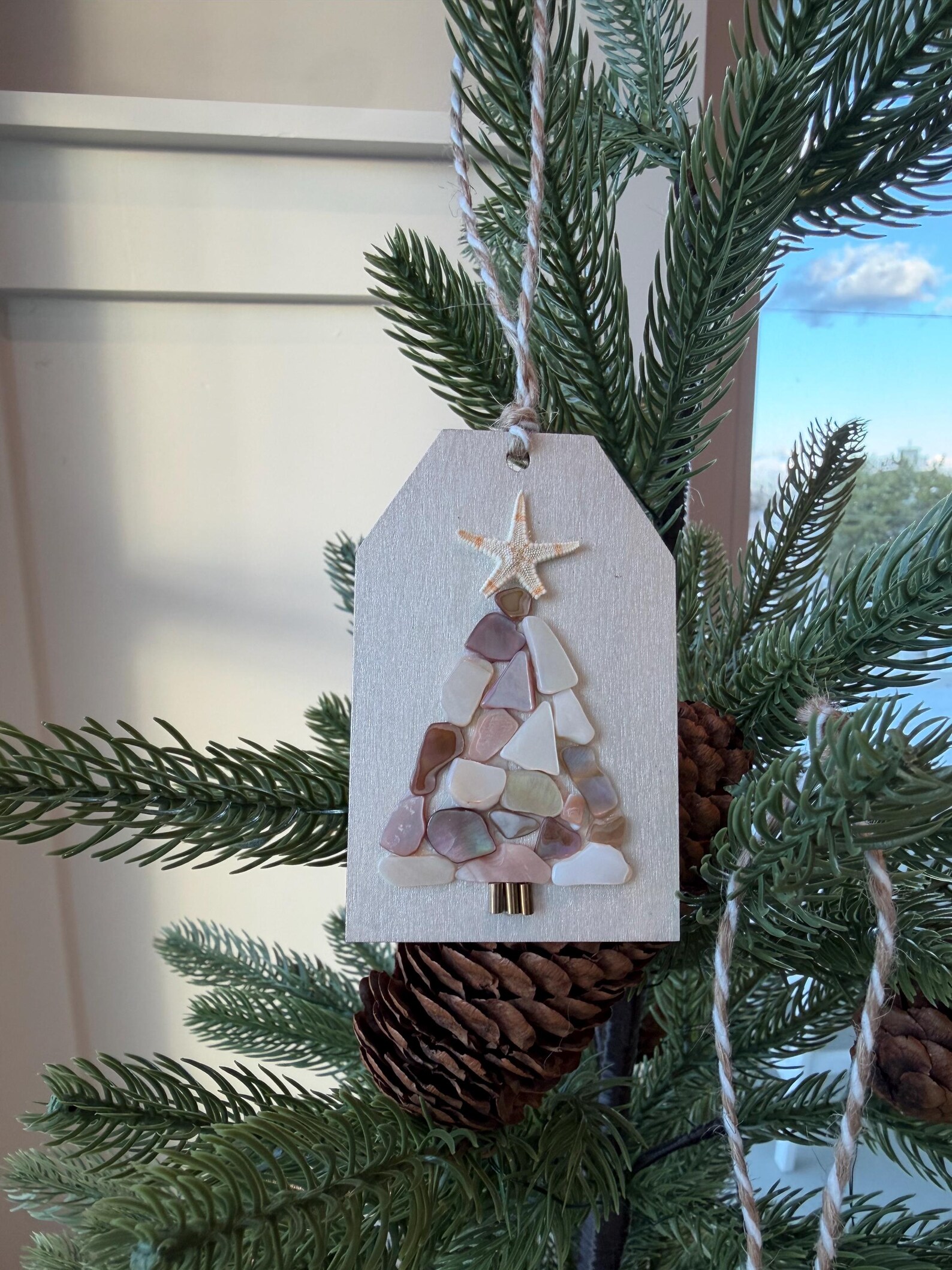 Handmade Seashell Christmas Tree Ornaments – Set of 4 • Coastal Holiday ...