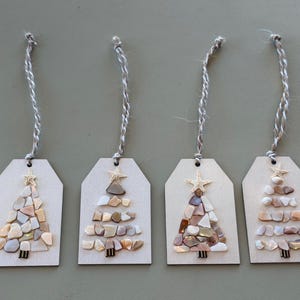 Handmade Seashell Christmas Tree Ornaments – Set of 4 • Coastal Holiday ...