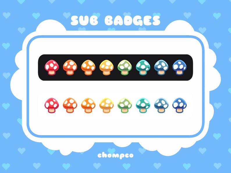Rainbow Mushroom Sub Badges | Mushroom | Plant | Nature | Streamer ...