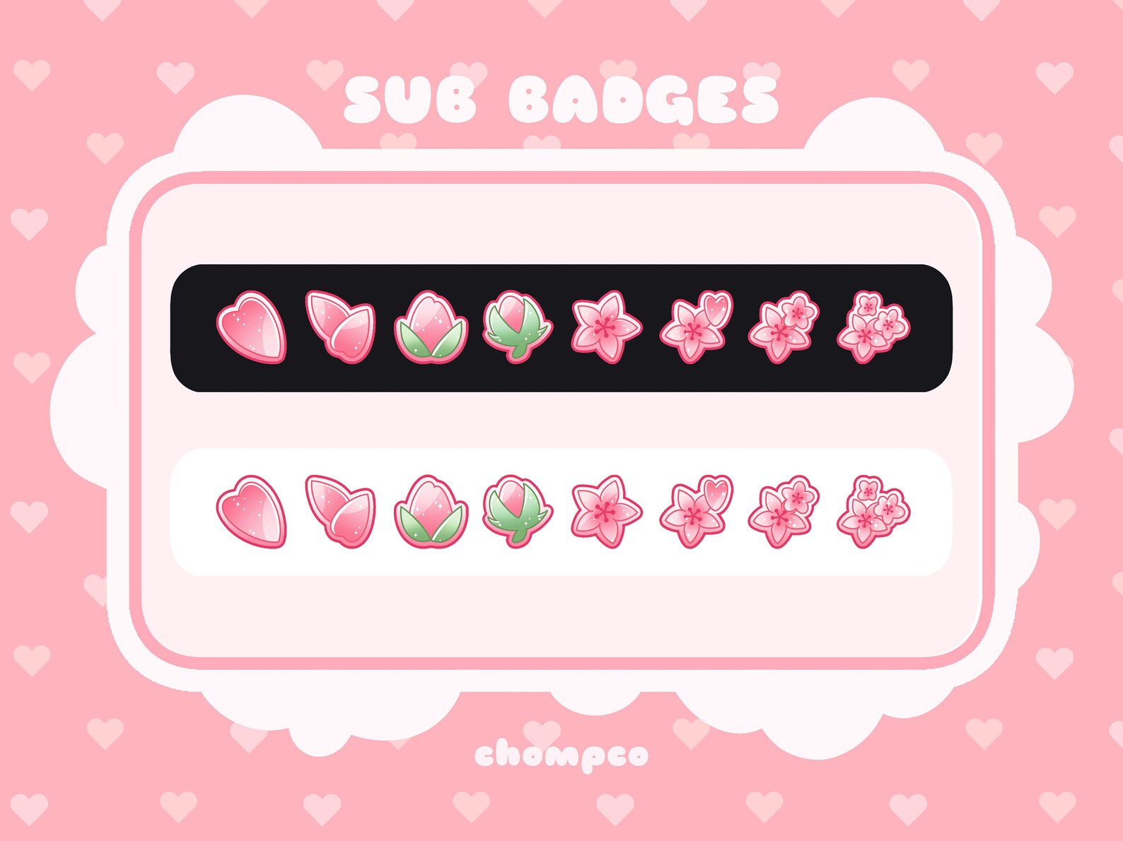 Cherry Blossom Sub Badges for Streamer | Twitch Sub Badges | Bit Badges ...