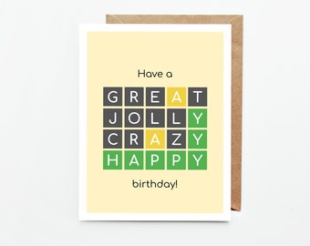 Wordle Birthday Card - Etsy