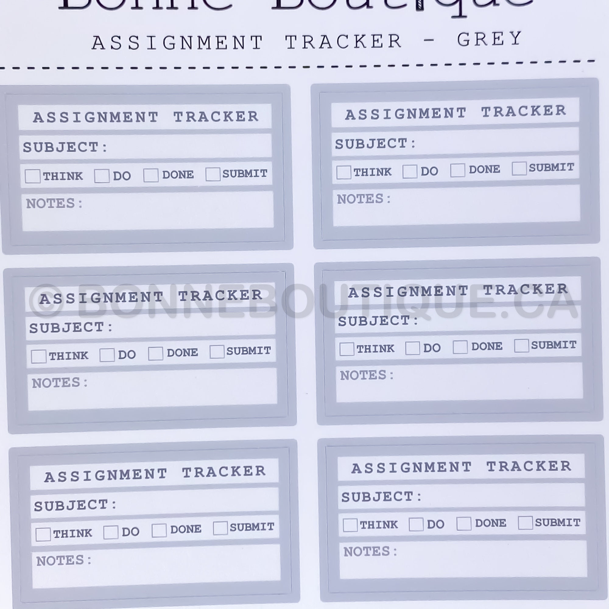 Assignment Tracker Planner Stickers Pastel or Full Sheet of | Etsy