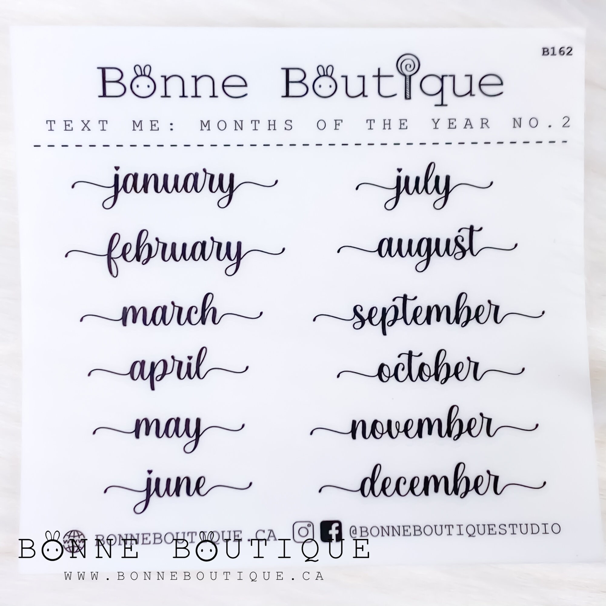 SCRIPTS: Months of the YEAR Font Type No. 2 January to | Etsy Canada
