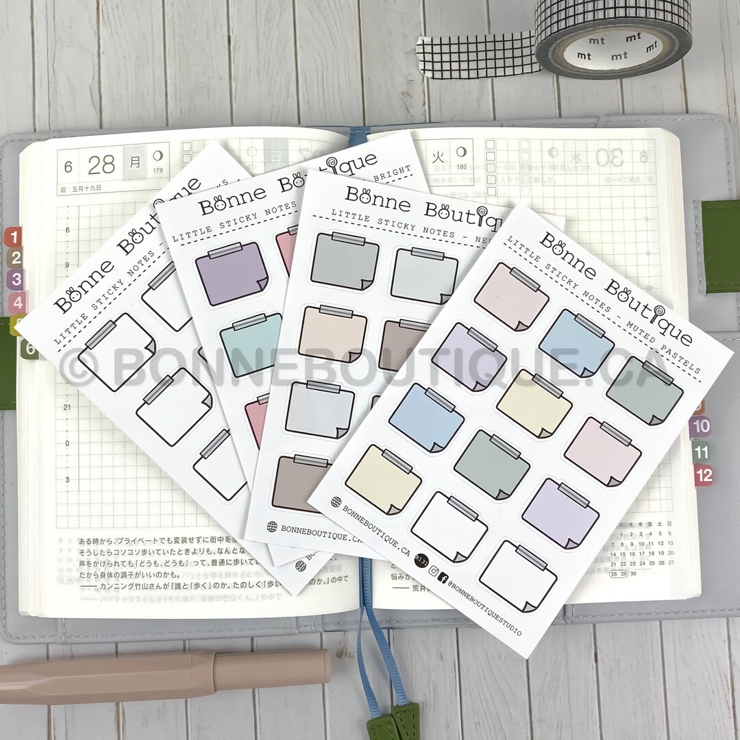 LITTLE STICKY NOTES 5 Colorway Neutral, Pastels, Mid-tone Bright, White ...