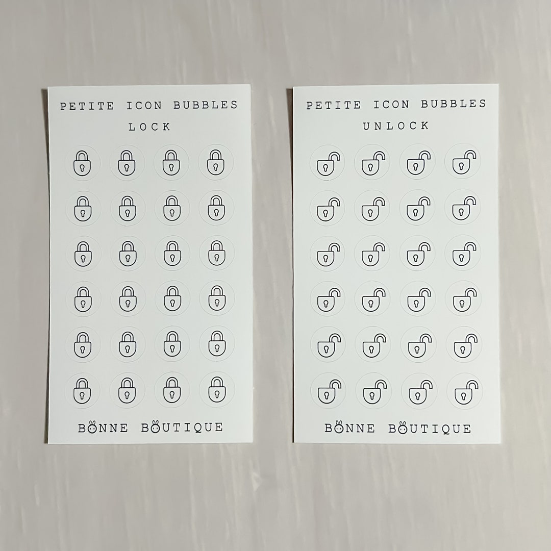 LOCK or UNLOCK PETITE Icon Bubbles Translucent Clear Matte or Opaque ...