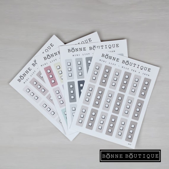 MINI LIST PRODUCTIVITY Task Tick Boxes in 4 Color Way for All - Etsy