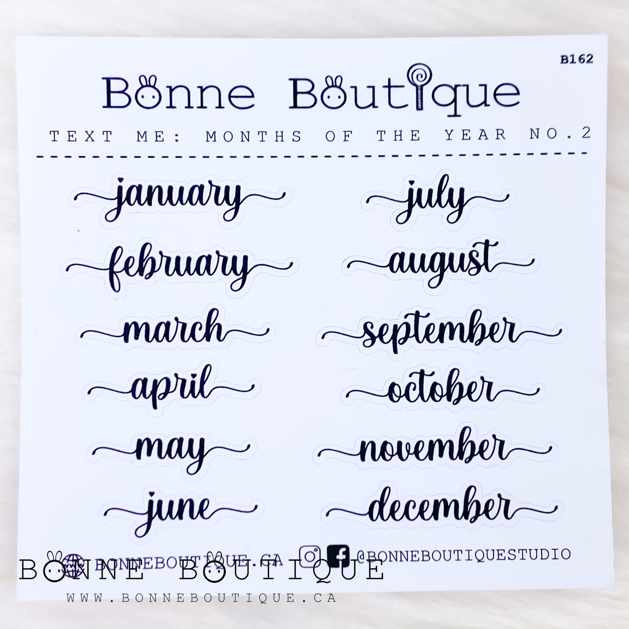 SCRIPTS: Months of the YEAR Font Type No. 2 January to - Etsy Canada