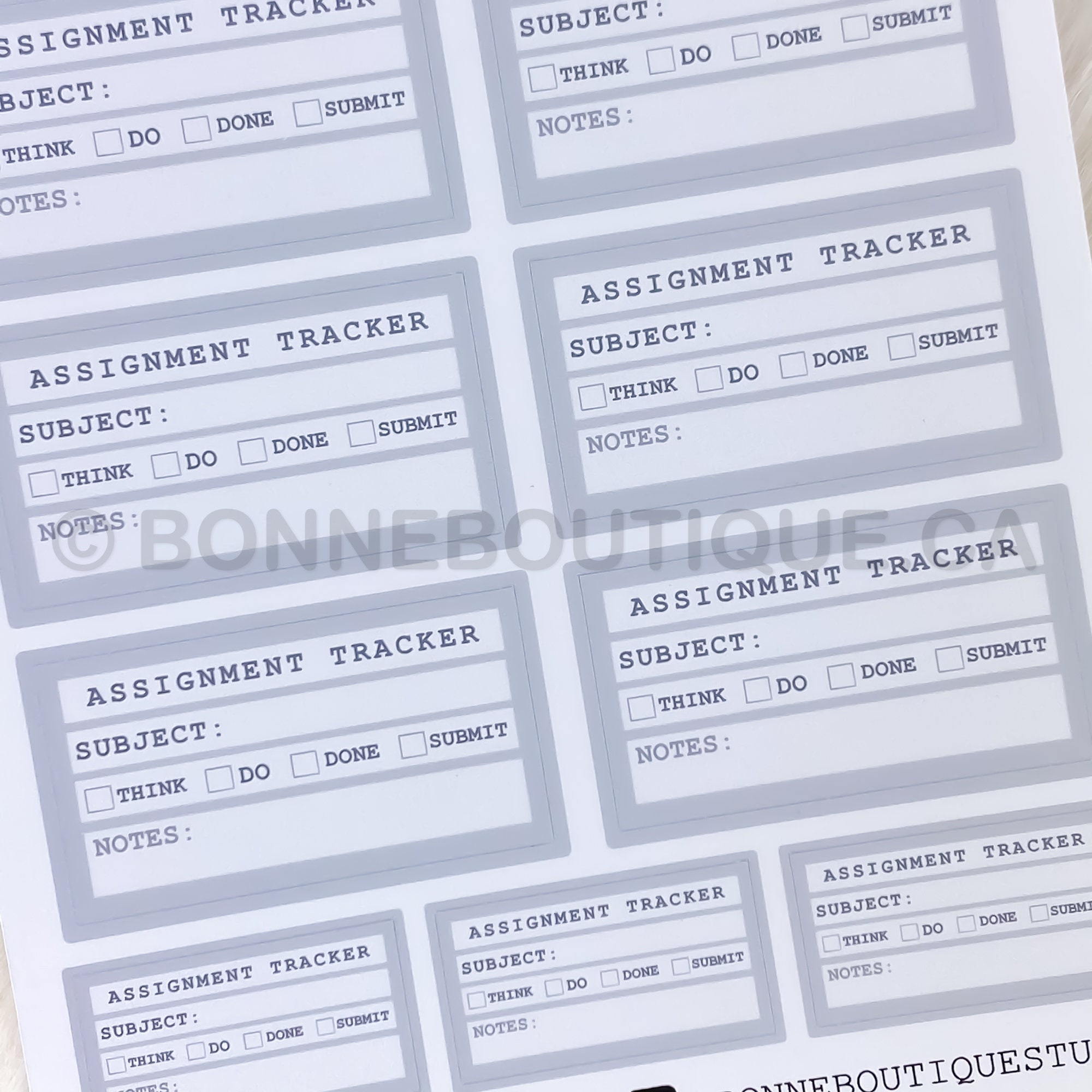 Assignment Tracker Planner Stickers Pastel or Full Sheet of | Etsy