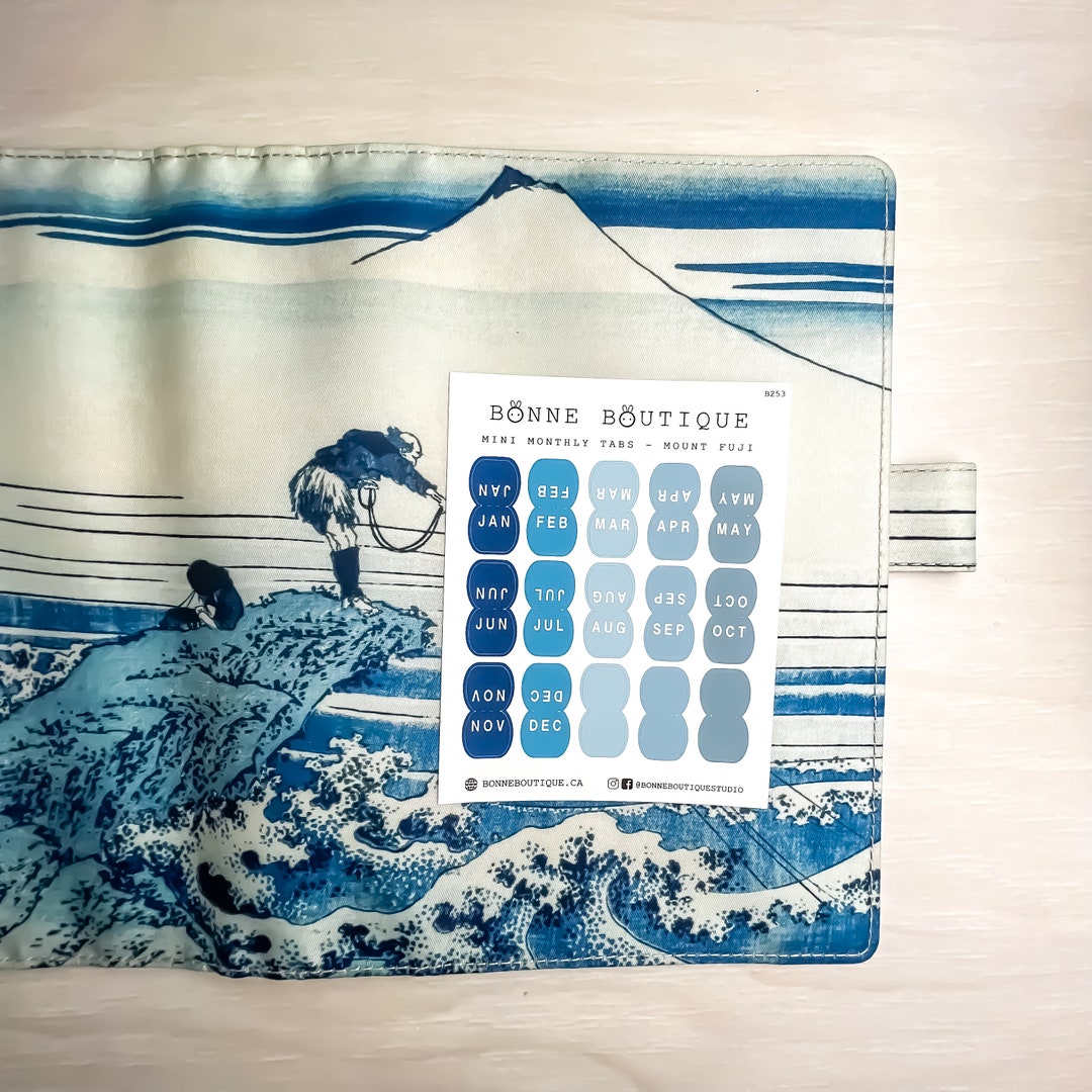 Mini Monthly Tabs Stickers Inspired by Views of Mount Fuji Perforated ...