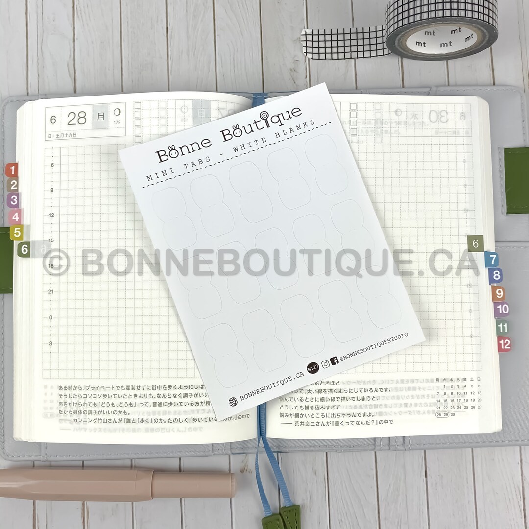 Mini Monthly Tabs Stickers - White Blanks - Customize Highlight to What ...