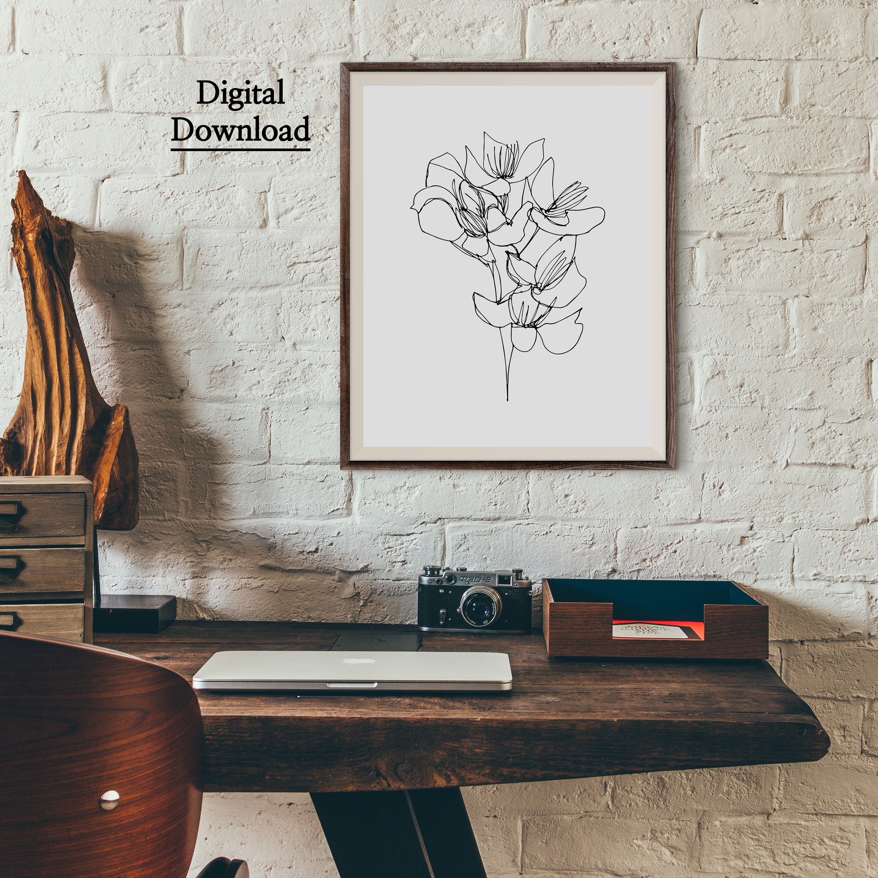 Simple Line Art Modern Wall Art Minimalist Botanical Art - Etsy