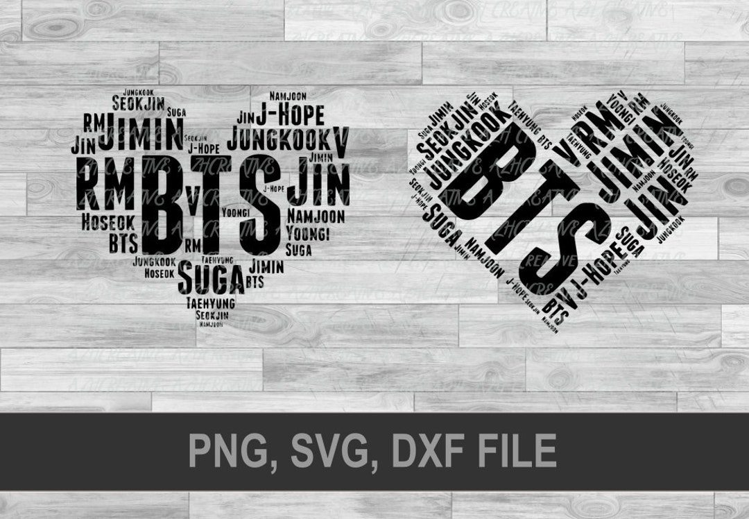 BTS Svg, BTS Name Svg, Kpop Svg, Bts Diy Tshirt Svg, Bts Diy Files, Jin ...