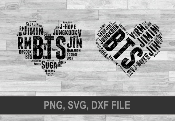 BTS Svg BTS Name Svg Kpop Svg Bts Diy Tshirt Svg Bts Diy - Etsy