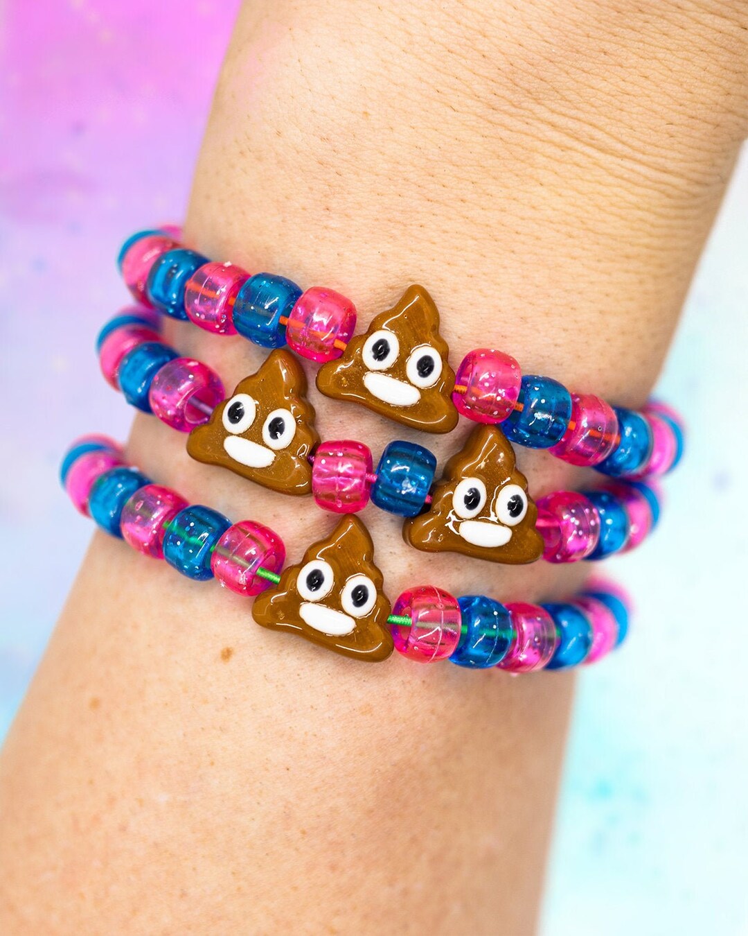 Poop Emoji Plastic Beads Good for Jewellery, Kandi Bracelet 10 Pack ...
