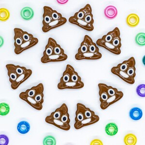 Poop Emoji Plastic Beads Good for Jewellery, Kandi Bracelet 10 Pack ...