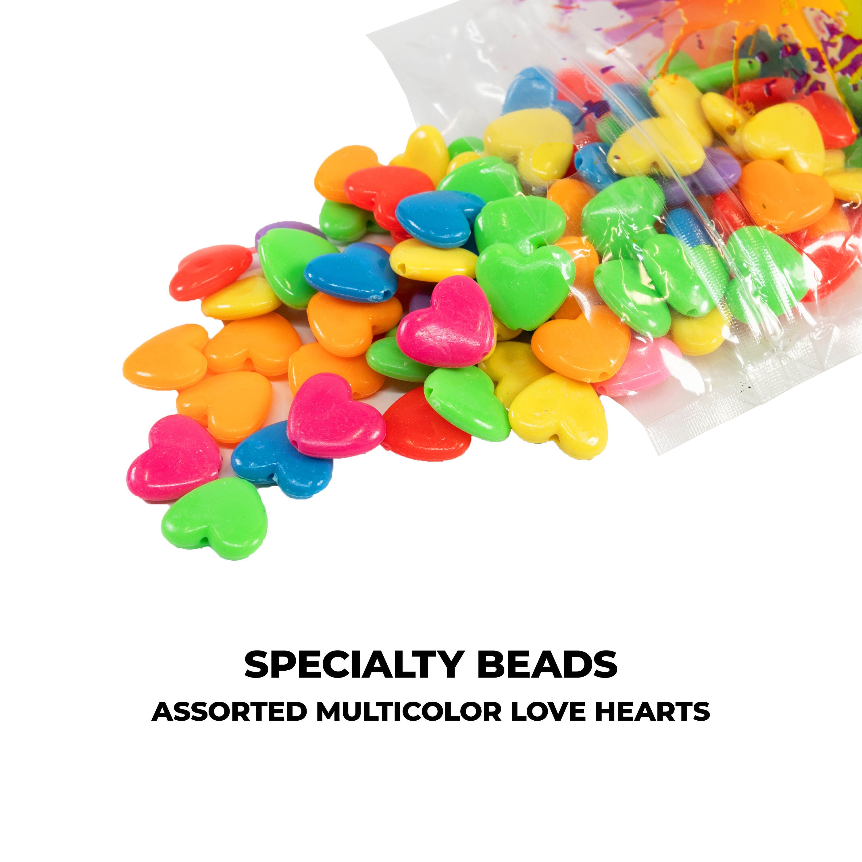 Multicolor Love Heart Beads 50-150/beads - Etsy UK